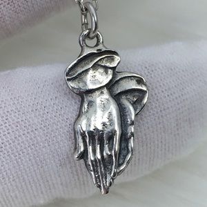 Vintage | Jewelry | Vintage Sterling Silver Prayer Hand Pendant | Poshmark